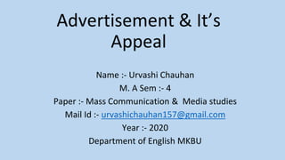 Advertisement & It's Appeal | PPT