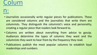 Column and it's Role in Journalism | PPTX