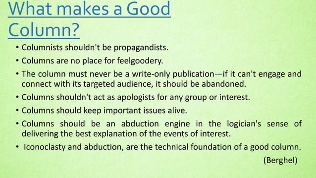 Column and it's Role in Journalism | PPTX