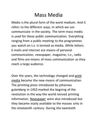 Mass media | PDF