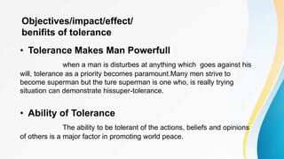 Defining Tolerance with examples and objectives | PPTX