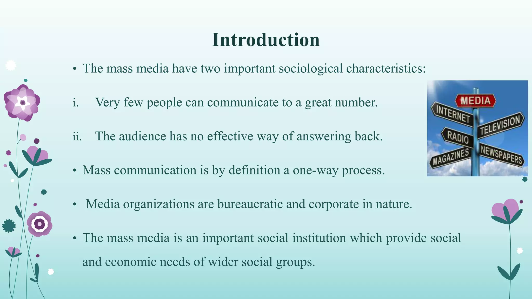 Mass media as institution | PPTX