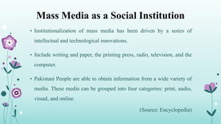 Mass media as institution | PPTX