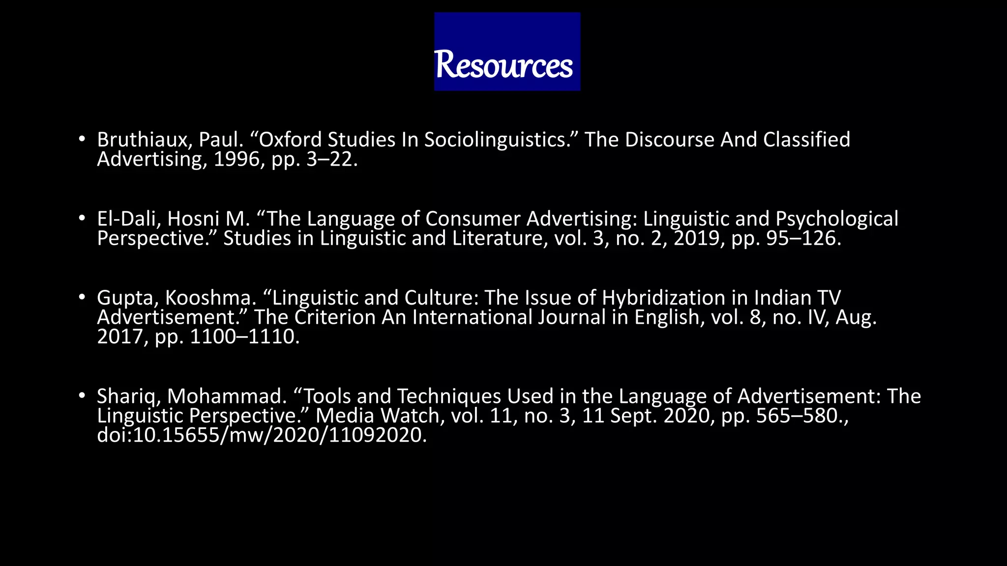 The Linguistic Study of Language in Advertisement | PPTX