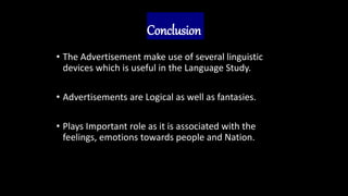 The Linguistic Study of Language in Advertisement | PPTX