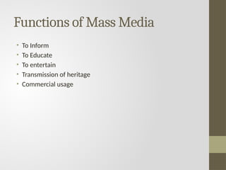 Mass Media Communication in Business Communication | PPT