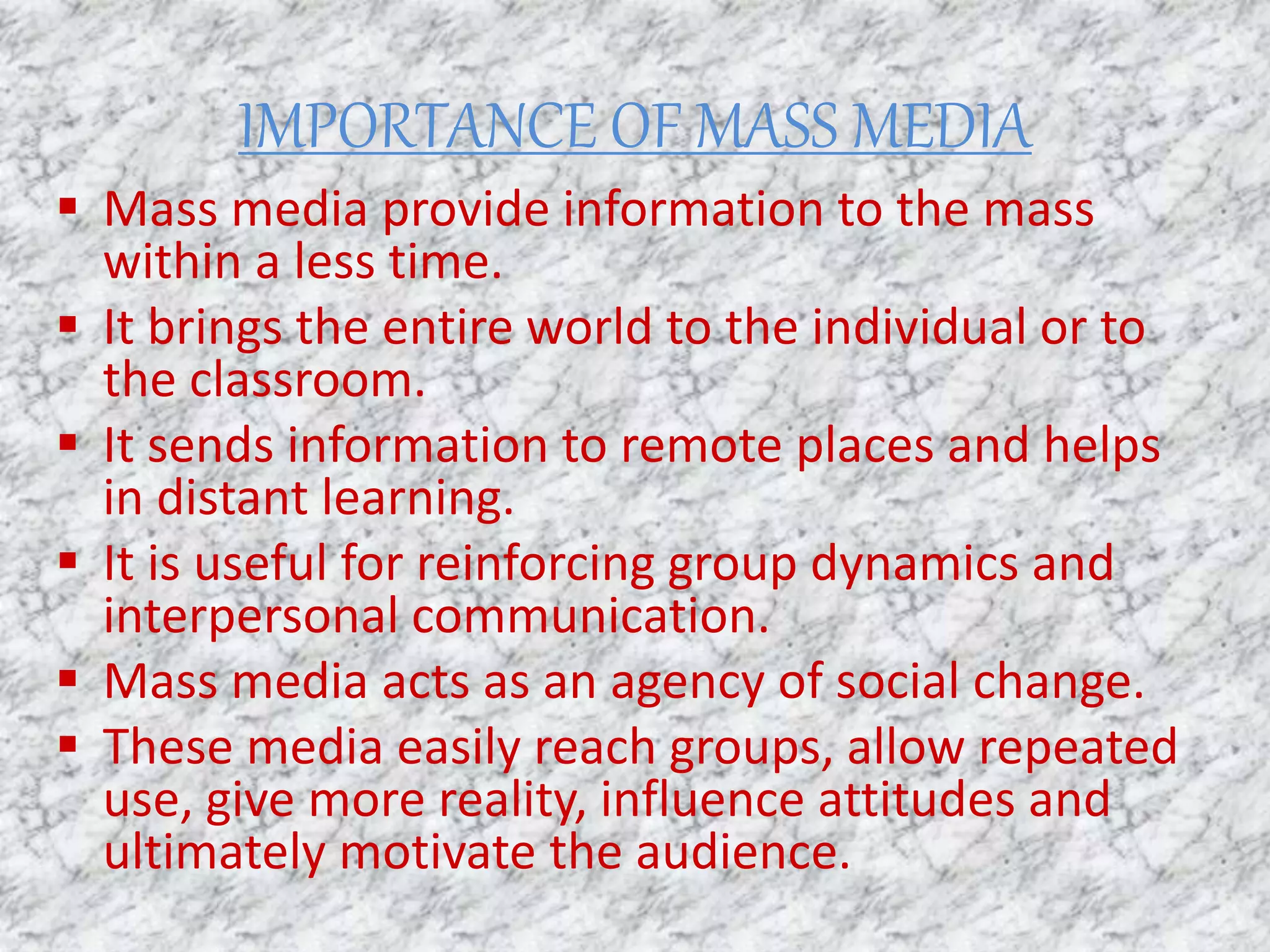 Mass media in education | PPTX