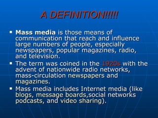 Mass Media | PPT