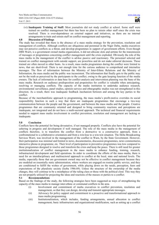 Mass media management of the inter ethnic conflict in warri delta state, nigeria-an evaluative ...