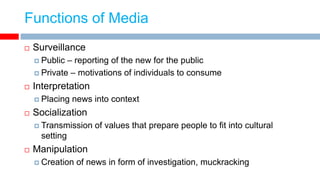 Mass media & politics week 1 | PPT