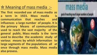 Mass media ppt | PPTX