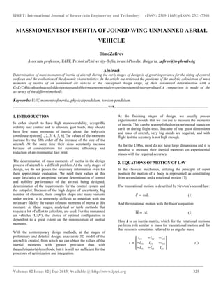 Massmomentsof inertia of joined wing unmanned aerial vehicle | PDF