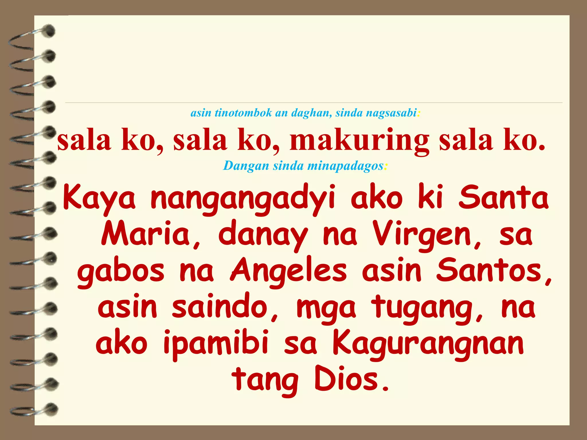 Mass Guide in Bicol Dialect | PPT