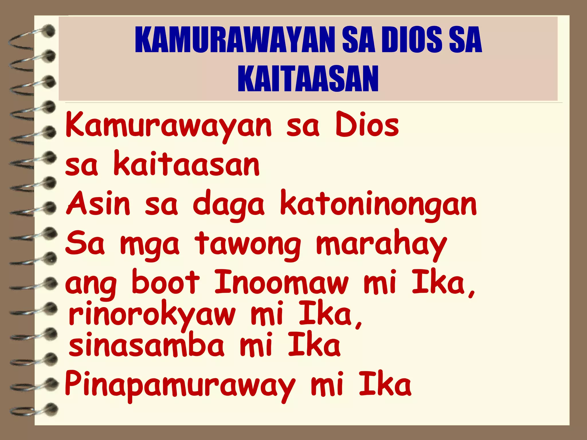 Mass Guide in Bicol Dialect | PPT