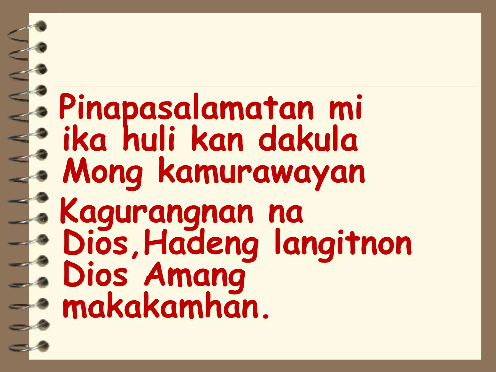 Mass Guide in Bicol Dialect | PPT