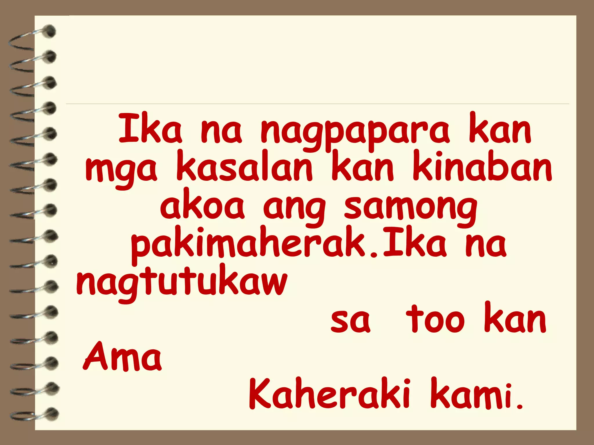 Mass Guide in Bicol Dialect | PPT