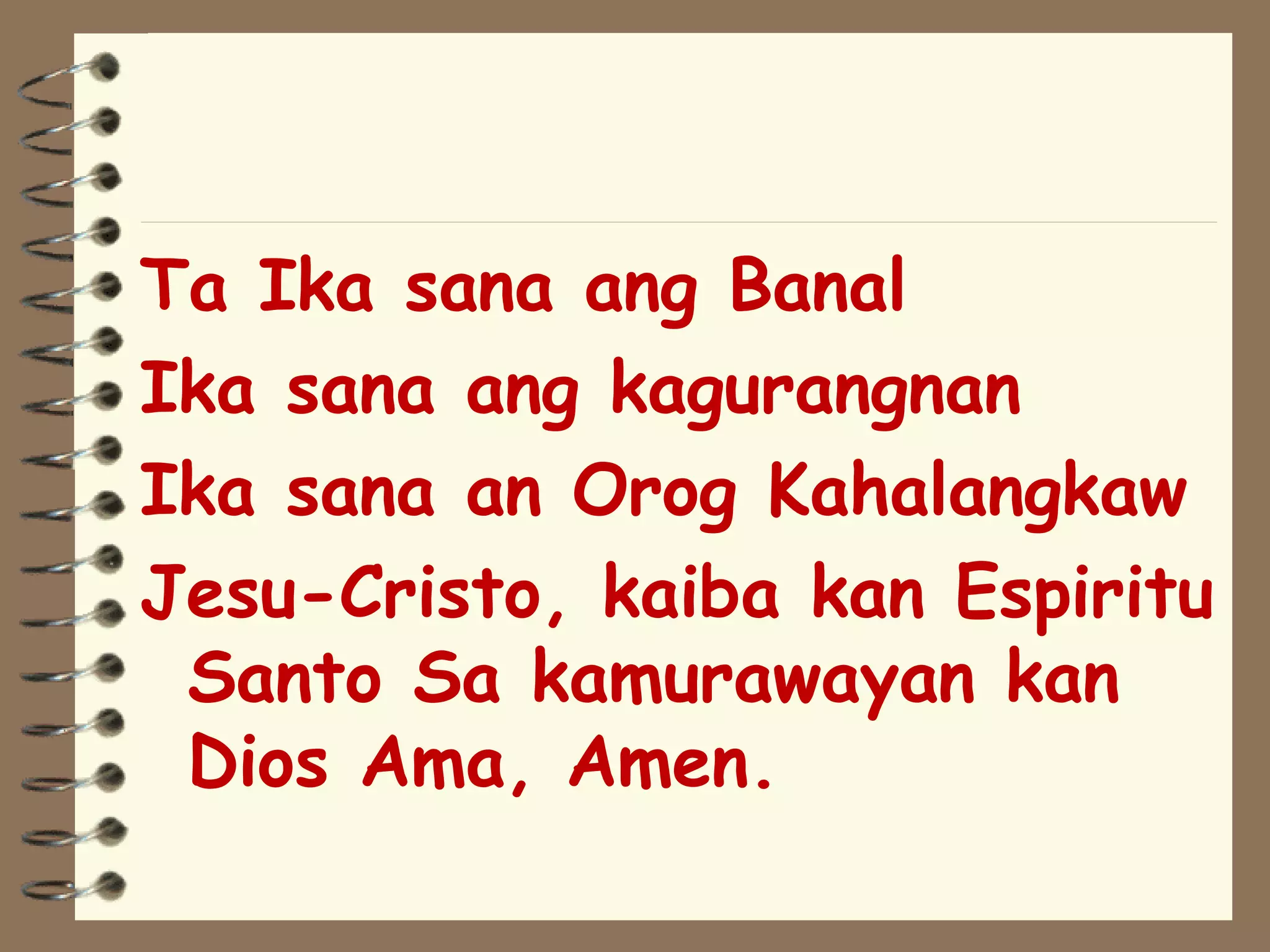 Mass Guide in Bicol Dialect | PPT