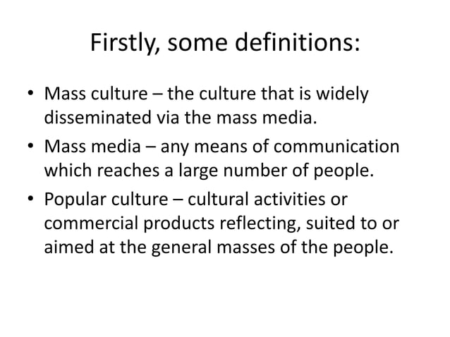 Mass & popular culture | PPT