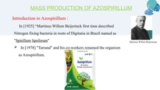 Mass Production Of Azospirillum And Cyanobacteria | PPTX