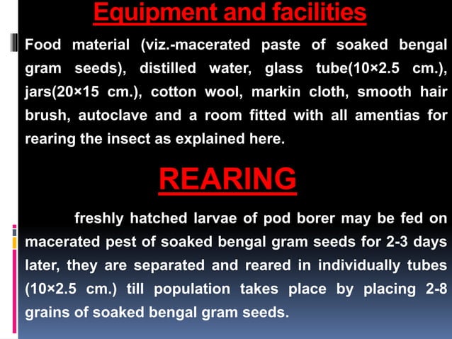 Mass rearing techniques of helicovarpa | PPTX