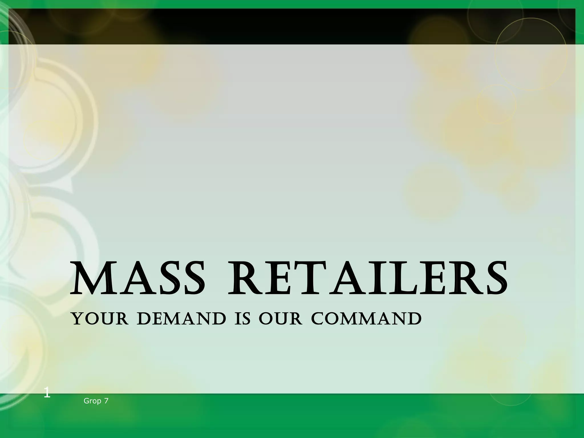 Mass Retail PPT Slide | PPT