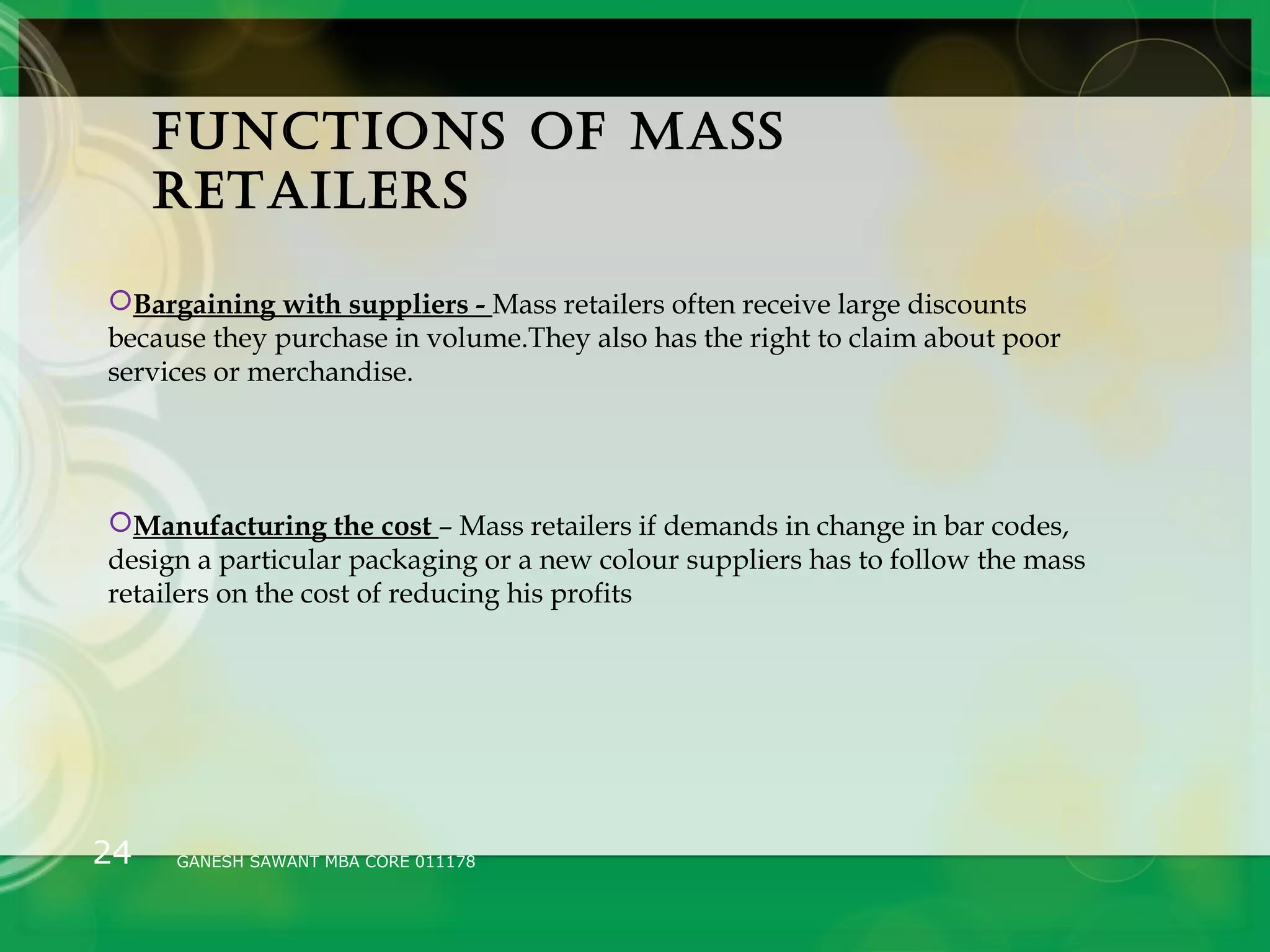Mass Retail PPT Slide | PPT