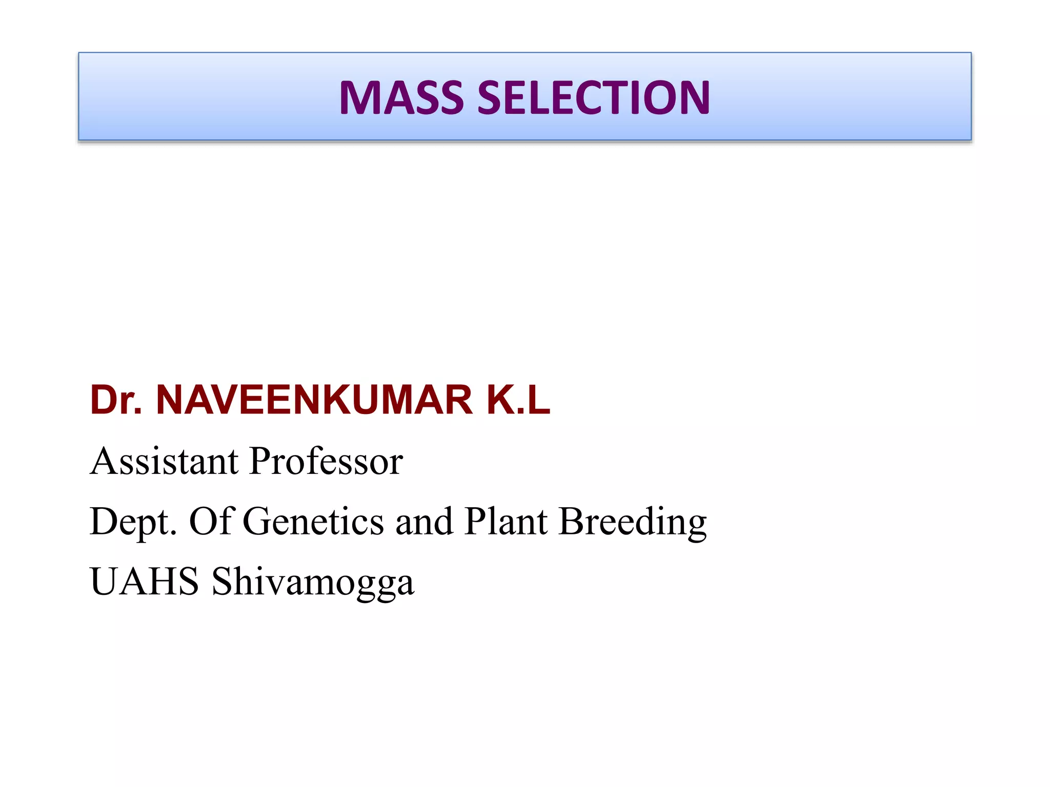 Mass selection 21.05.2021