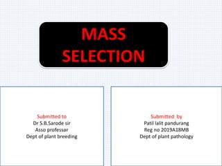 Mass selection lp | PPTX