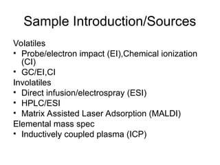 Introduction to Mass Spectrometry from ionization to detection | PPT