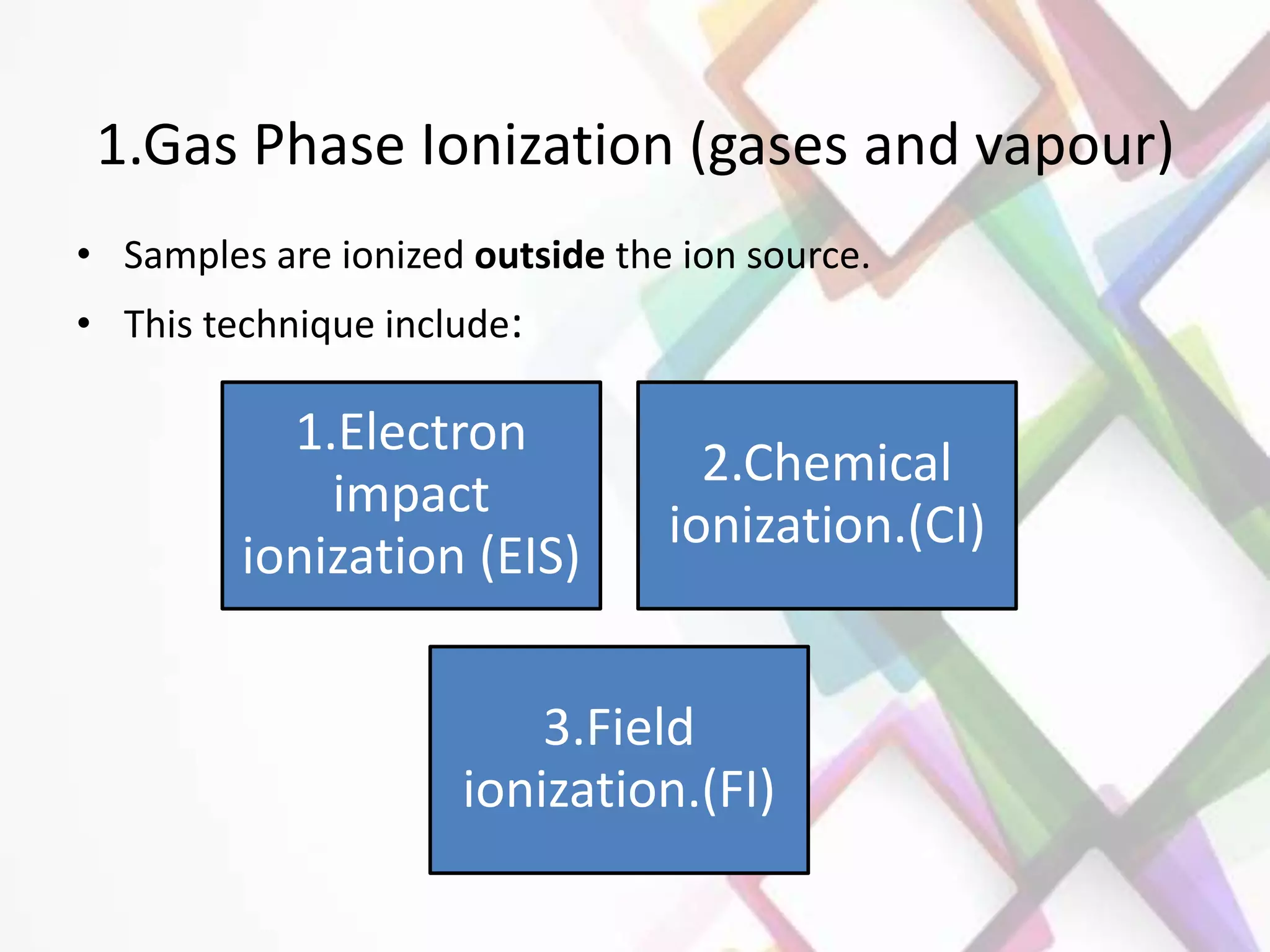 Mass spectrometry and ionization techniques | PPTX