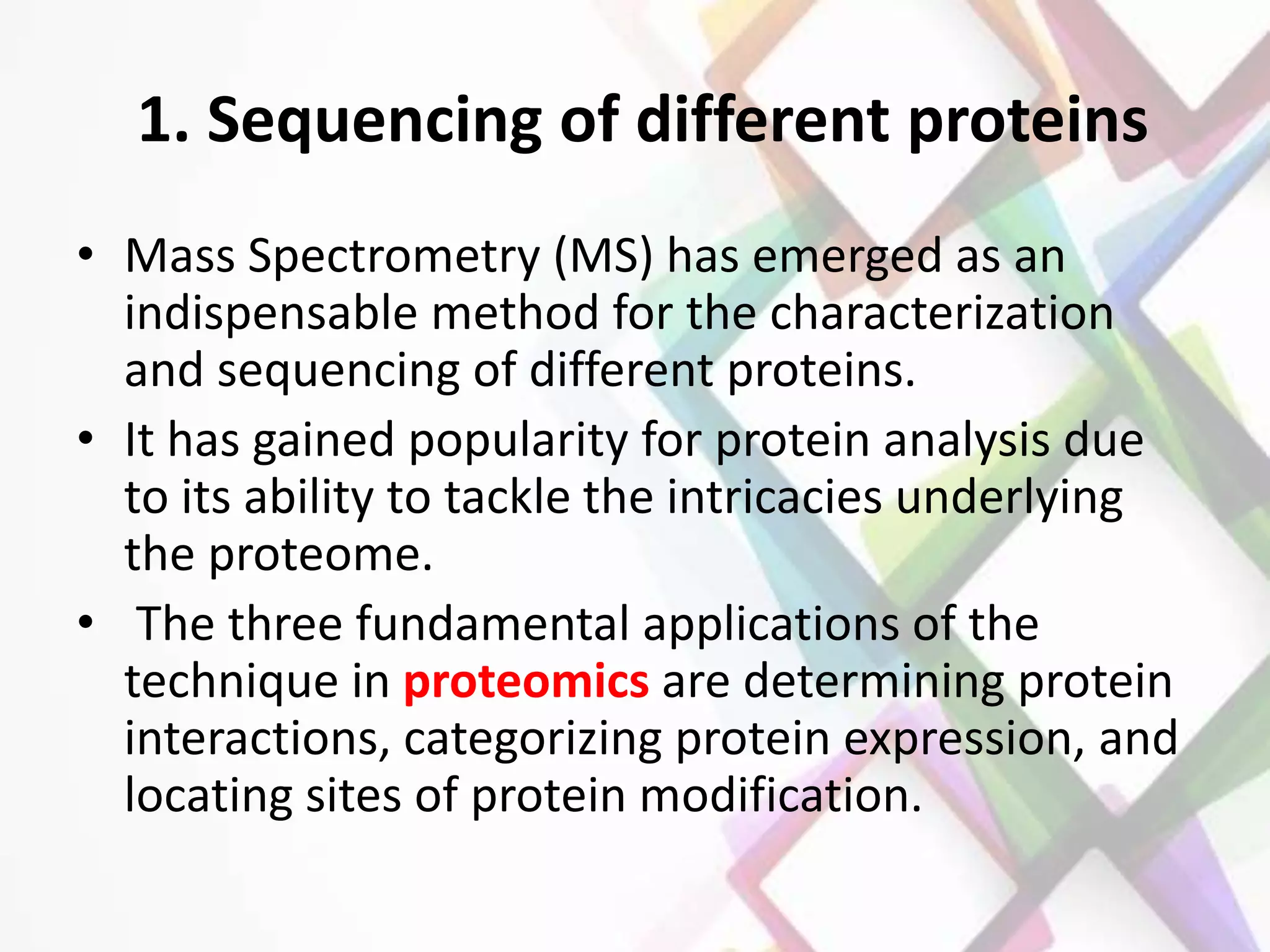 Mass spectrometry and ionization techniques | PPTX