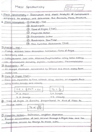 Mass Spectrometry / Mass Spectroscopy | PDF