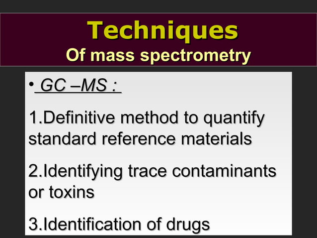 Mass spectrometry basic principles | PPT