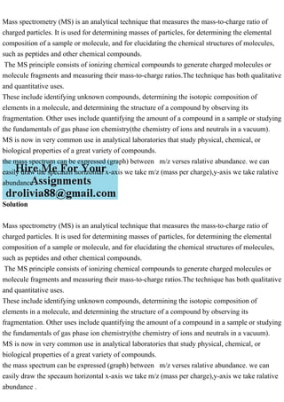 Mass spectrometry (MS) is an analytical technique that measures the .pdf