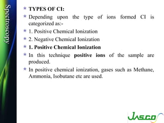 Mass spectroscopy, Ionization techniques and types of mass analyzers | PPT