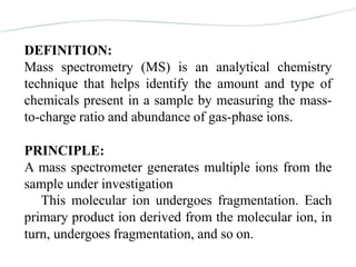 Mass Spectroscopy.pptxouljfuofyidlsyuddodof | PPTX