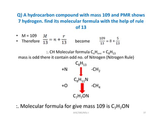 Mass spectroscopy for MSc I Chemistry of SPPU | PDF