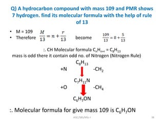 Mass spectroscopy for M Sc I Chemistry SPPU | PPTX