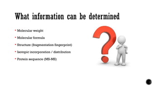 Mass spectroscopy and fragmentation rule | PPT