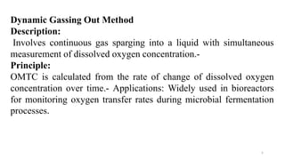 Oxygen mass transfer coefficient by various methods | PPTX