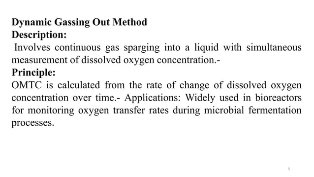 Oxygen mass transfer coefficient by various methods | PPTX | Chemistry ...