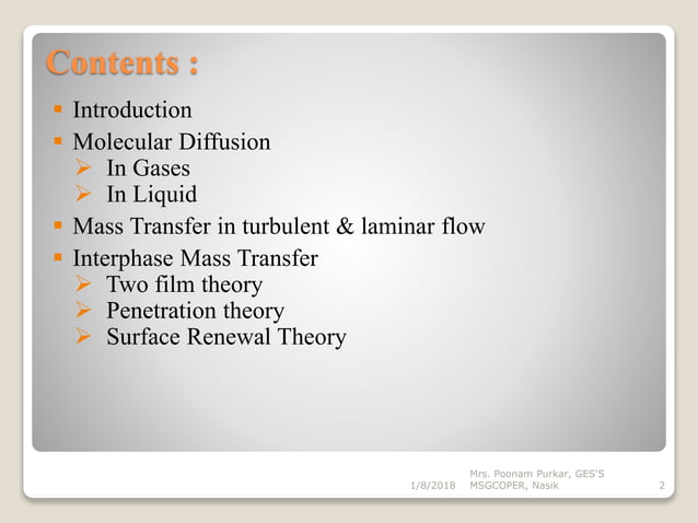 Mass transfer | PPTX | Chemistry | Science