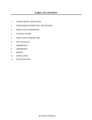 Mass transfer lab equipment's | DOCX