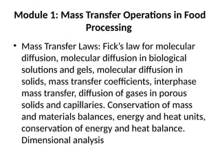 Mass Transfer Laws Fick’s law for molecular diffusion.pptx
