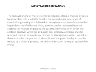 Mass transfer operations | PPT