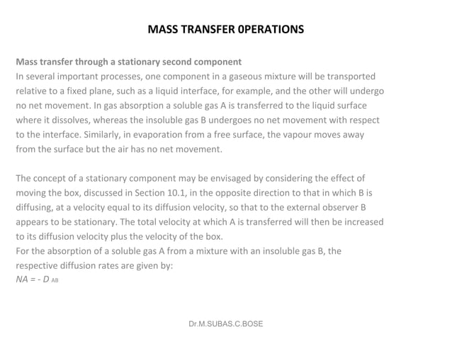 Mass transfer operations | PPT