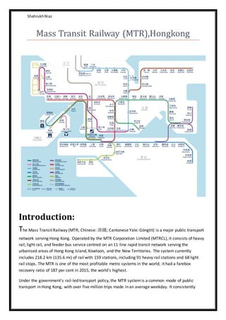 Mass transit railway (mtr) hongkong | DOCX