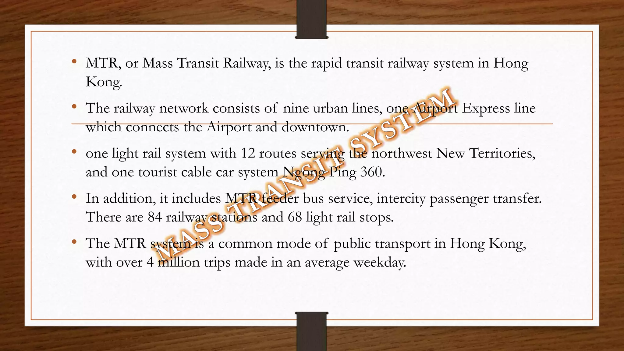 Mass transit system | PPTX