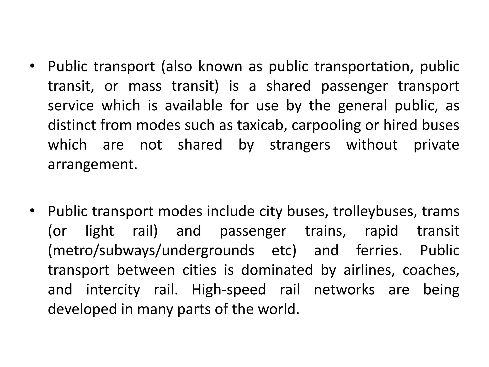 Mass transit system | PPTX