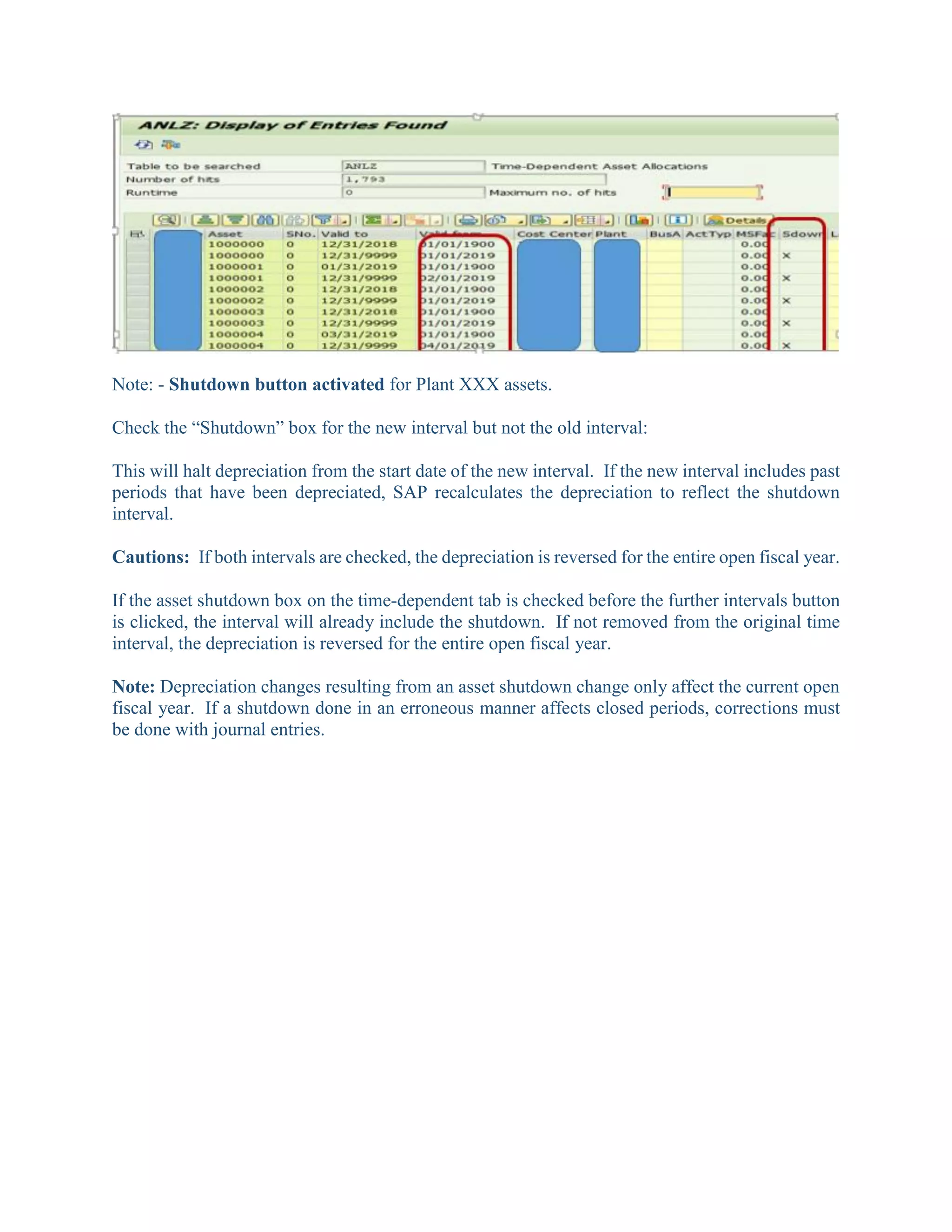 Mass update for asset master shut down activation process steps | PDF